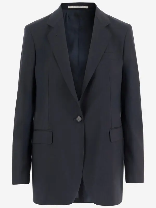 Tagliatore Stretch Wool Single-breasted Jacket
