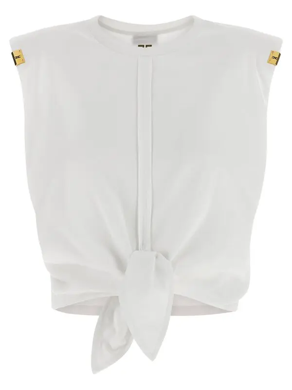Elisabetta Franchi Knot T-shirt - White