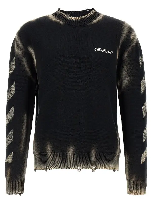 Off White Diag Arr Corrosion Sweater - Black