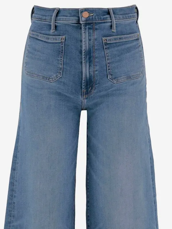 MOTHER Wide Leg Jeans In Stretch Cotton Blend