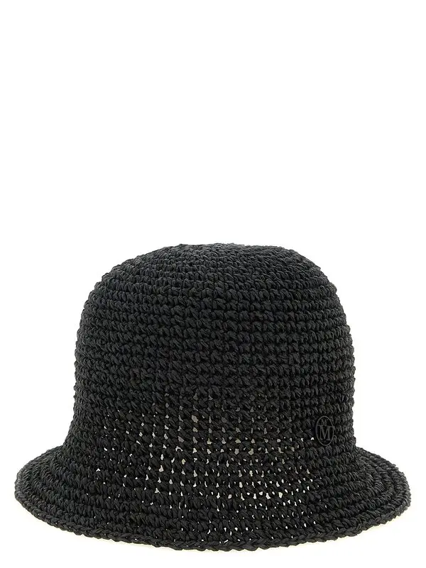 MAISON MICHEL Pablo Crochet Straw Hat - Black