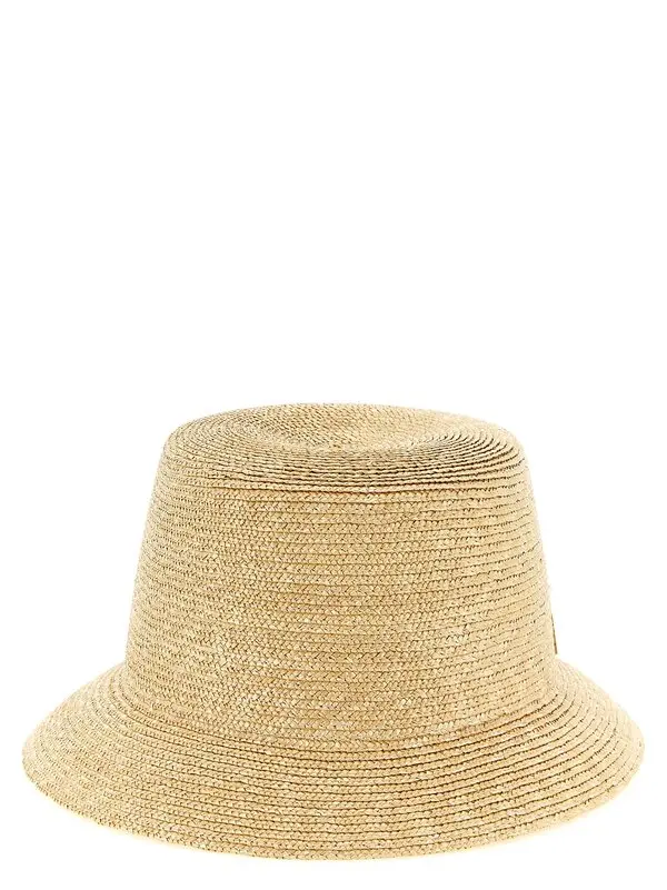Saint Laurent Cassandre Straw Fedora Hat - Beige