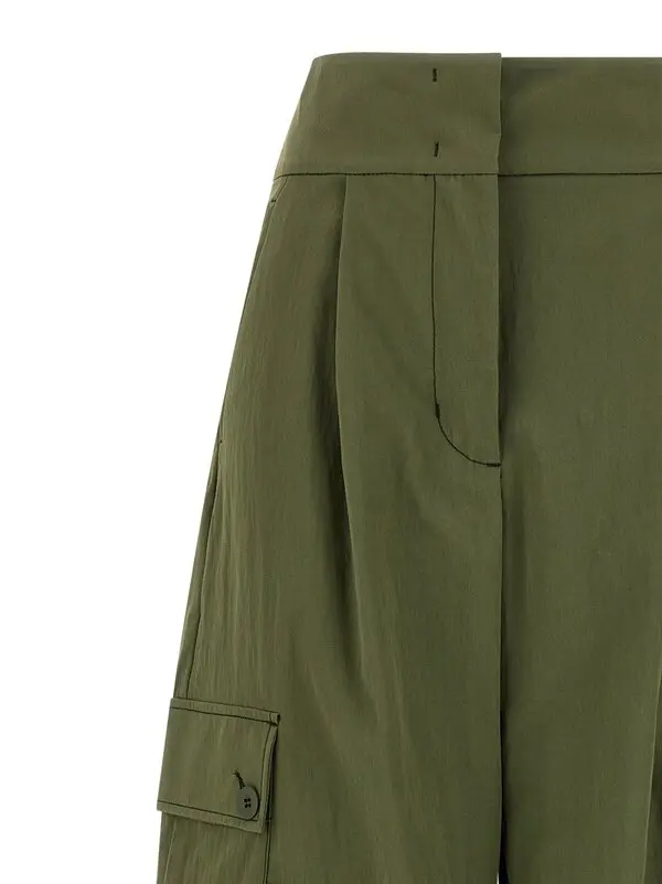 Max Mara Washed Gabardine Cotton Blend Trousers