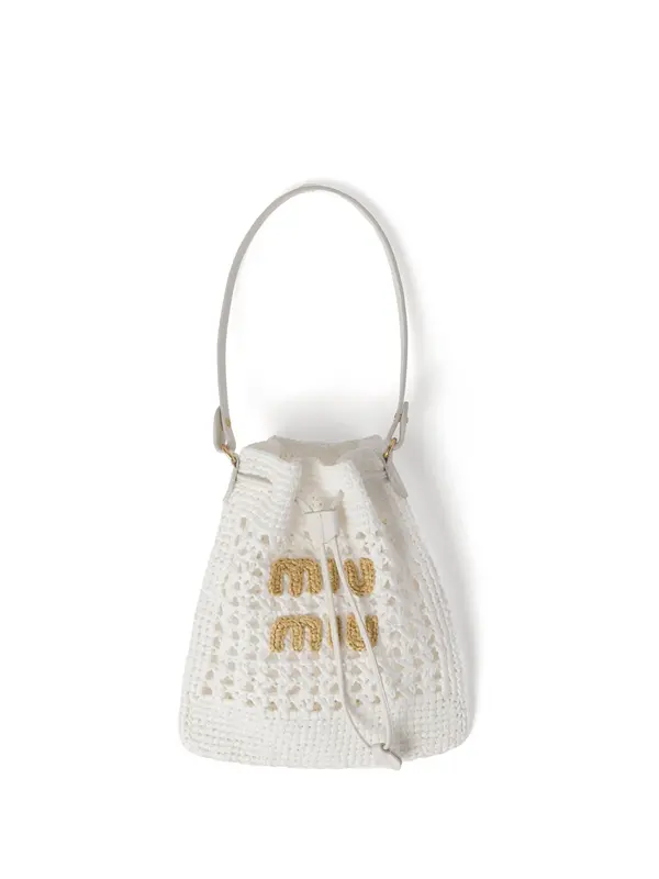 Miu Miu Crochet Raffia Bag