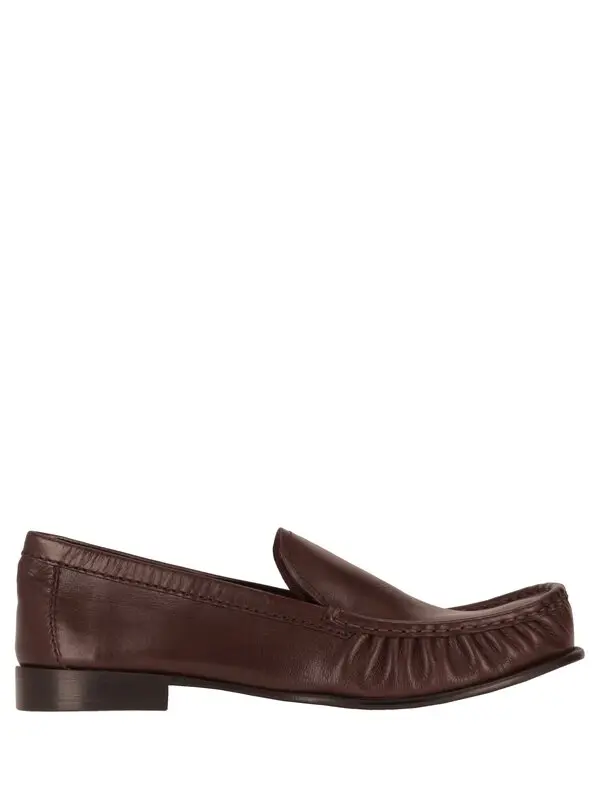 Miu Miu Buffalo Leather Loafers - Moro