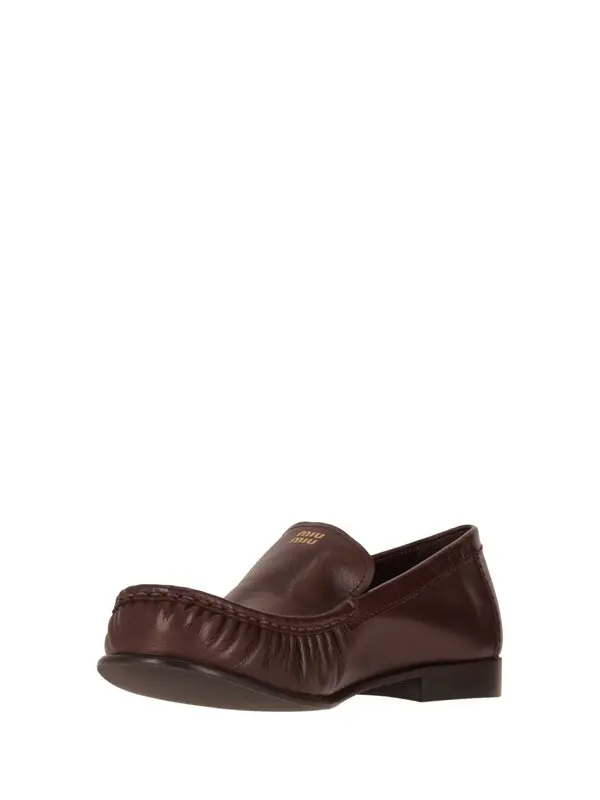 Miu Miu Buffalo Leather Loafers - Moro
