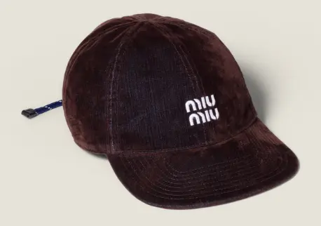 Miu Miu Velvet Cap With Ribbon
