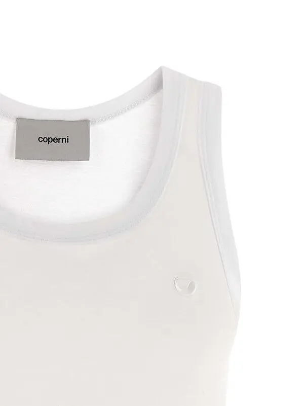 Coperni Logo Embroidery Tank Top - White