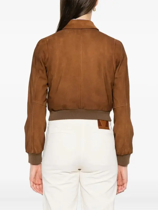 Miu Miu Jacket In Waxed Suede - Cannella