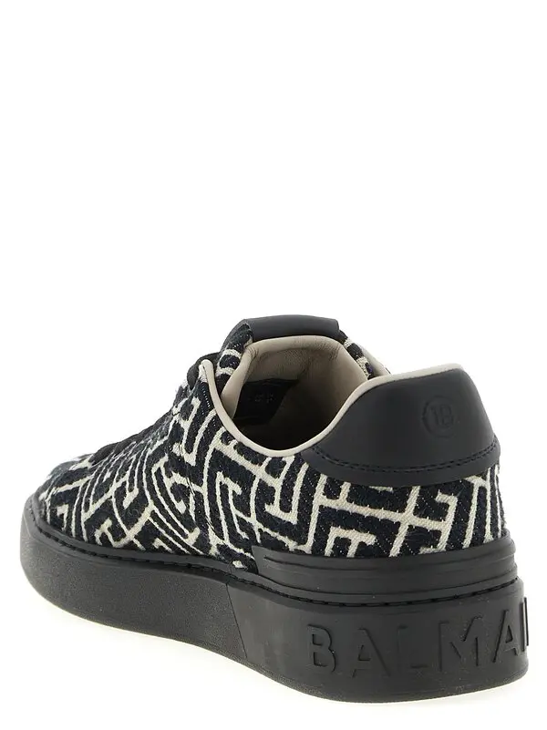 Balmain B-court Monogram Jacquard Sneakers