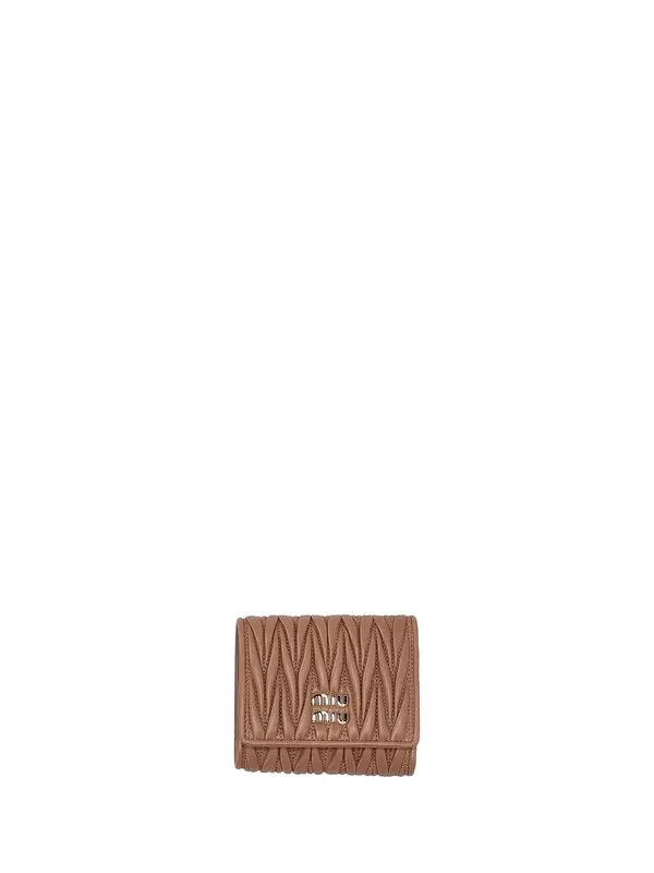 Miu Miu Matelassé Wallet - Caramel