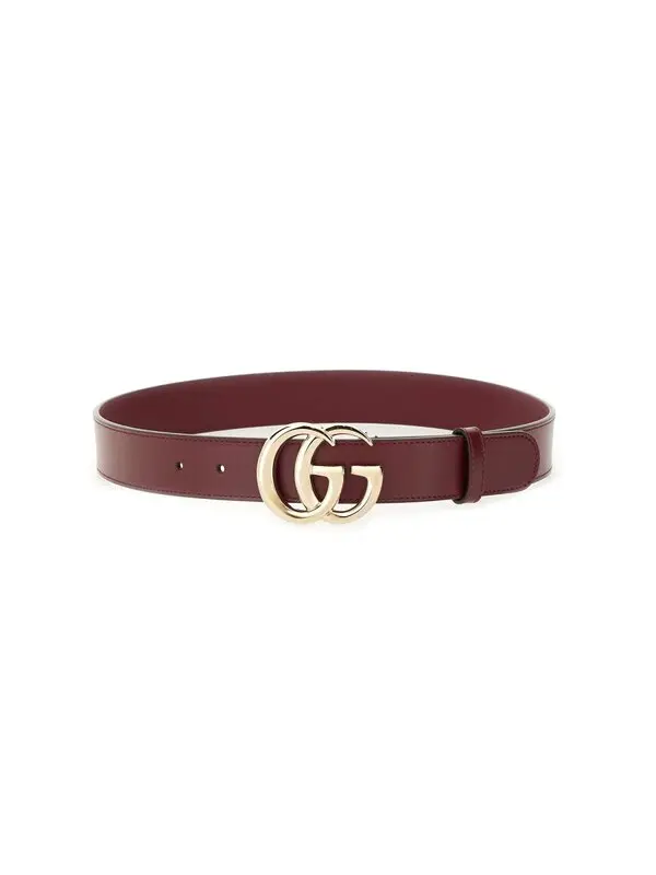 Gucci Gg Marmont Thin Belt - Bordeaux