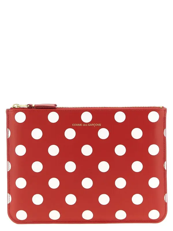 Comme Des Garçons Polka Dots Printed' Wallet - Red