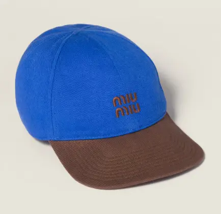 Miu Miu Drill Washed Cap - Azzurro+cacao