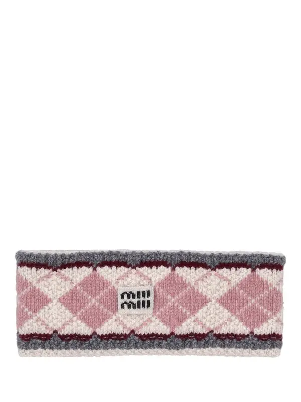 Miu Miu Jacquard Cashwool Hair Accessory - Talco+rosa