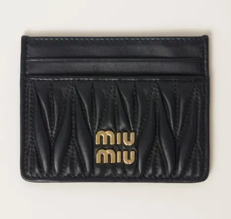 Miu Miu Matelassé Card Holder - Nero