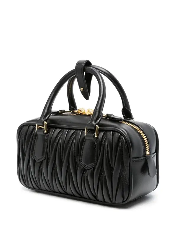 Miu Miu Matelassé Top Handle Bag - Nero