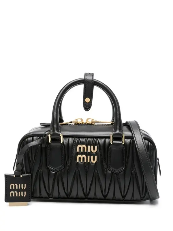 Miu Miu Matelassé Top Handle Bag - Nero