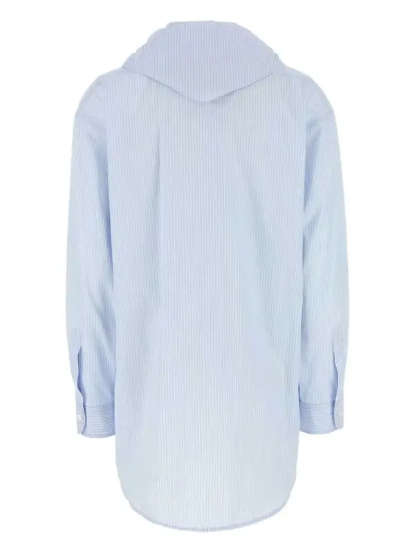 Miu Miu Striped Tie Neck Blouse