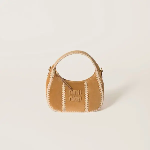 Miu Miu Wander Small Crochet Suede Bag