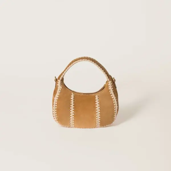 Miu Miu Wander Small Crochet Suede Bag