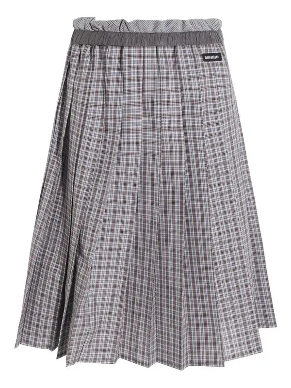 Miu Miu Check Pattern Skirt