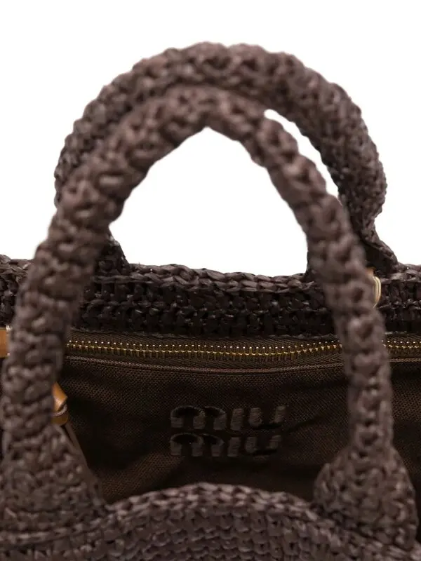 Miu Miu Crochet Tote - Cacao+naturale
