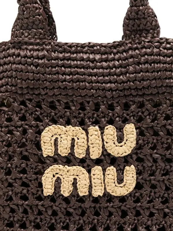 Miu Miu Crochet Tote - Cacao+naturale