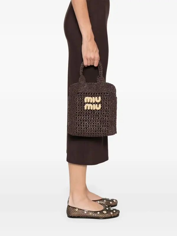 Miu Miu Crochet Tote - Cacao+naturale
