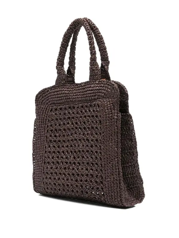 Miu Miu Crochet Tote - Cacao+naturale
