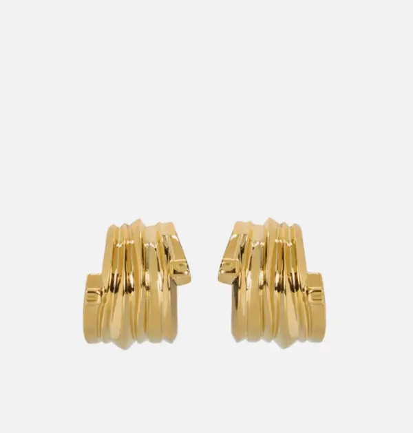 Elisabetta Franchi Logo Earrings - Golden