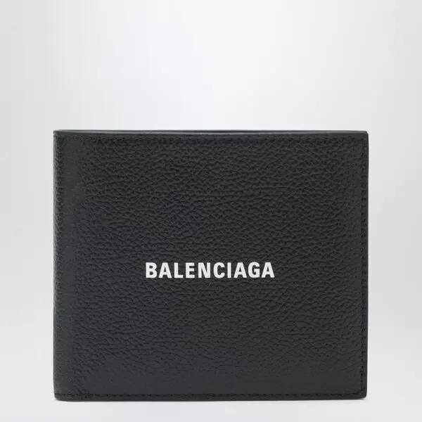 Balenciaga Horizontal Wallet With Logo - Black