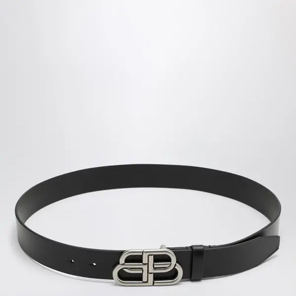 Balenciaga Bb Leather Belt - Black