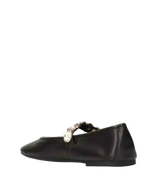 Jeffrey Campbell Leather Mary Jane Flats - Black