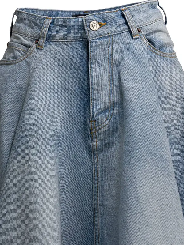 Balenciaga Godet Long Denim Skirt