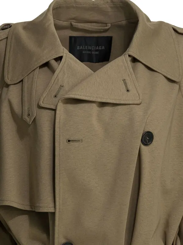 Balenciaga Short Trench Coat In Explorer - Beige