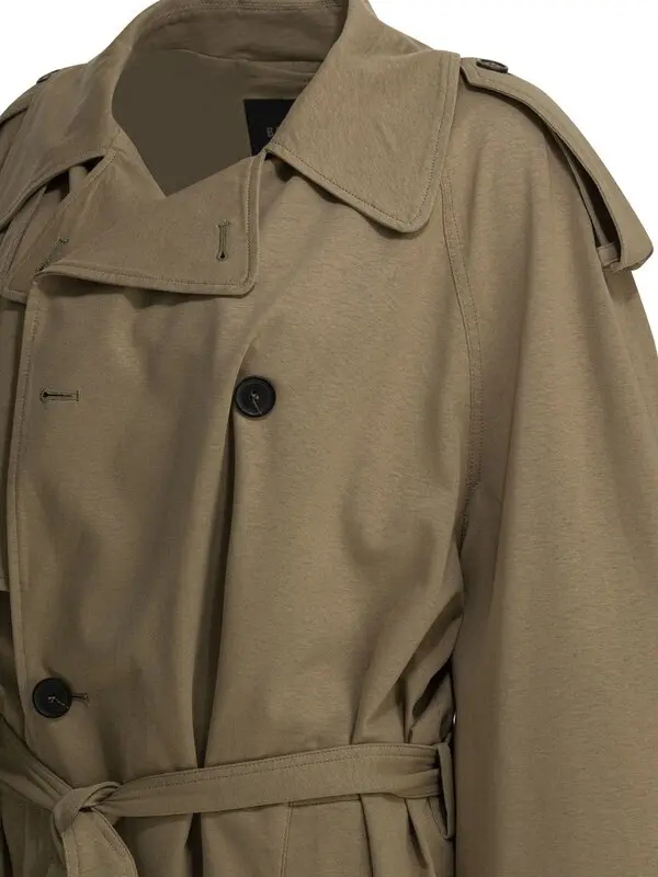 Balenciaga Short Trench Coat In Explorer - Beige