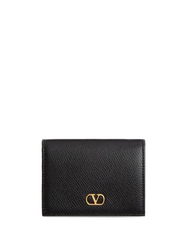 Valentino Garavani V Logo Signature Leather Wallet - Black