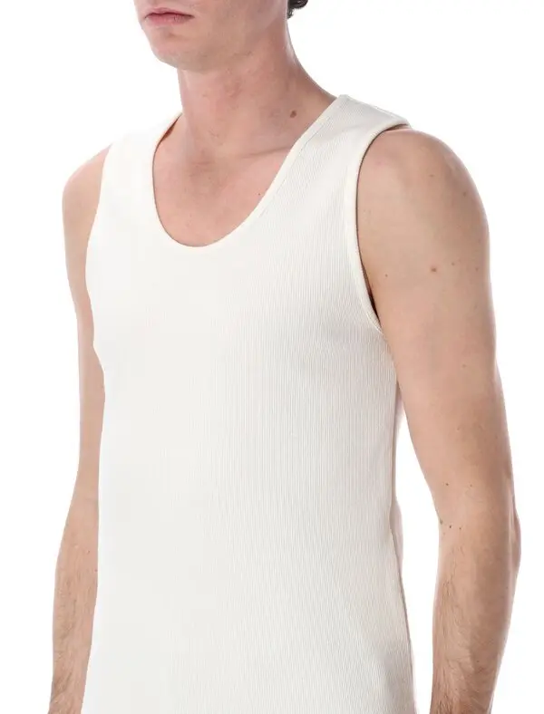 LEMAIRE Ribbed Jersey Tank Top - Milk