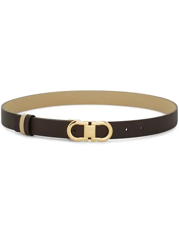 FERRAGAMO Gancini Leather Belt - Brown