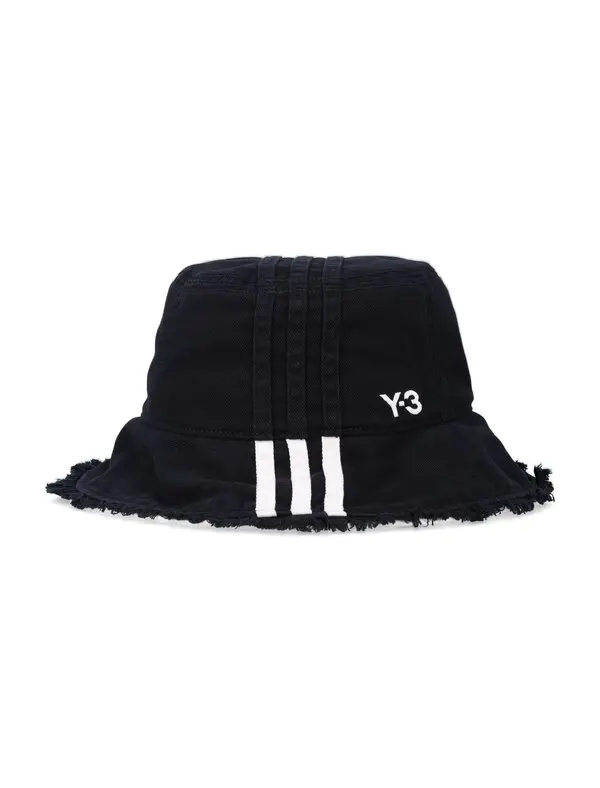Y3 Stripes Bucket Hat - Black