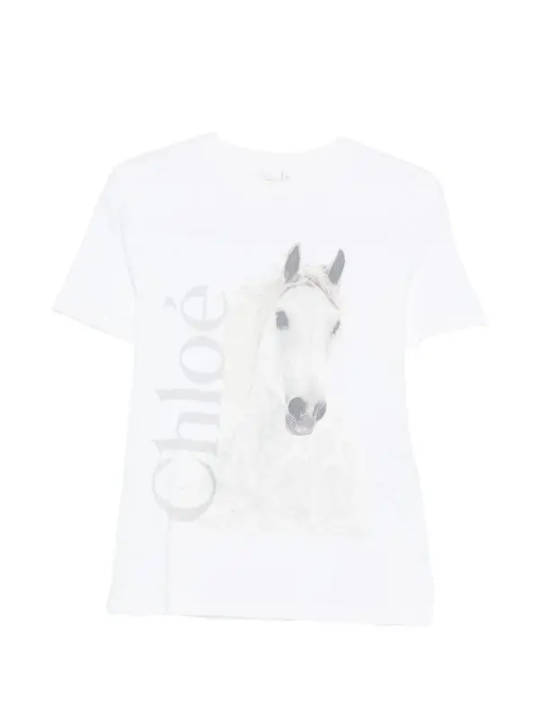 Chloé Printed Cotton T-shirt - White