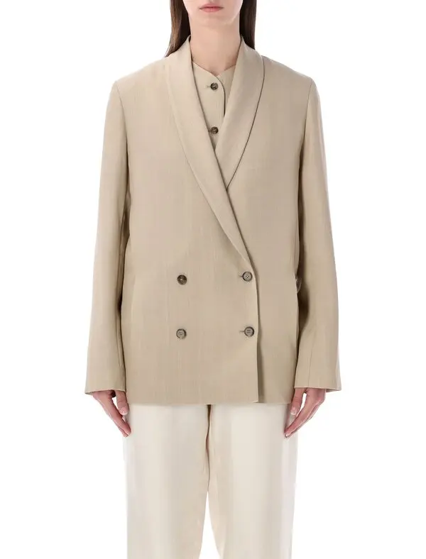 LOULOU Double Breasted Blazer - Beige
