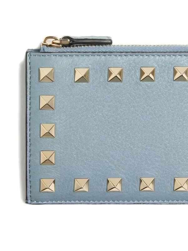 Valentino Garavani Rockstud Leather Coin Purse - Grey