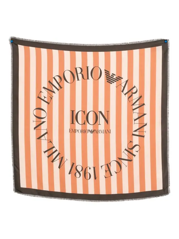 Emporio Armani Striped Silk Foulard - Pink
