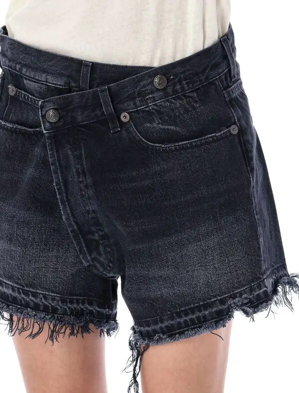 R13 Crossover Denim Shorts