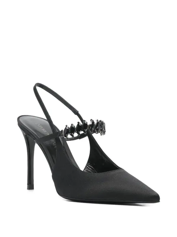 E.ARMANI EXCLUSIVE PRE Silk Satin Slingback Pumps