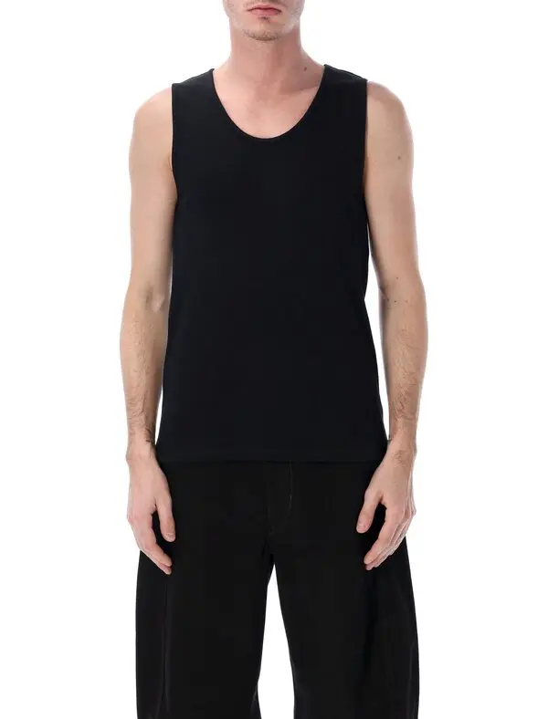 LEMAIRE Ribbed Jersey Tank Top - Black