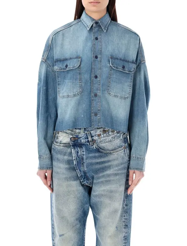 R13 Cropped Denim Shirt
