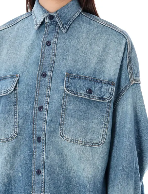 R13 Cropped Denim Shirt